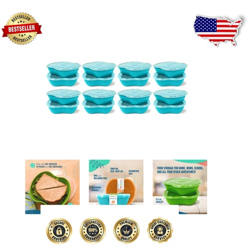 Sustainable 16-Pack BPA-Free Food Storage Containers with Snap Lids ...