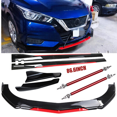 Front Bumper Lip Splitter Spoiler 86.6 Side Skirt For NISSAN VERSA 2007 ...