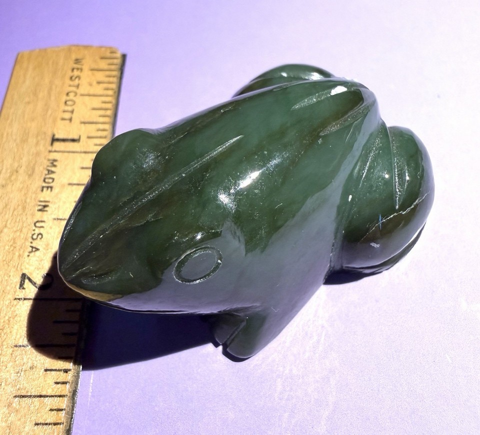 Vintage Solid Jade Hand Carved Frog Figurine Statue Green | eBay
