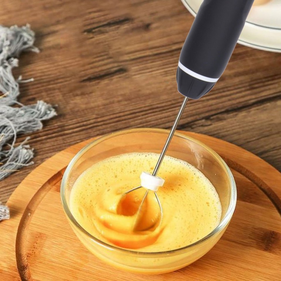 Household Electric Stirrer Mini Whisk Black Plastic Kitchen Accessories ...