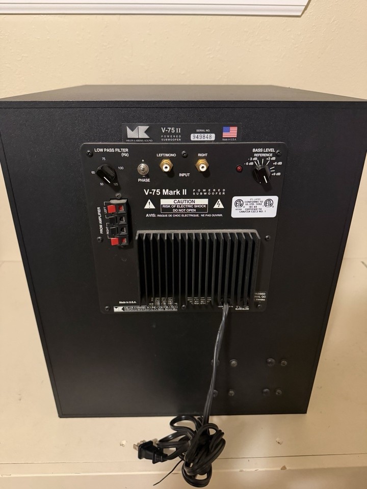 M&K V-75 Mark II Powered Subwoofer V-75 II Black – Made in USA | eBay