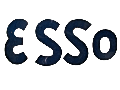 Vintage ESSO Porcelain Letters Set Gas Station Sign Enamel Pump Display ...