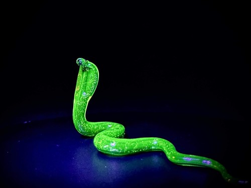 Large 3” Cobra Green Glass With Embedded Metals Layered Uranium Glass ...