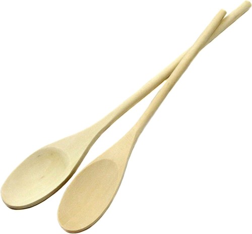 Chef Craft 2pc Solid Maple 12" & 14" Long Wooden Kitchen Mixing Spoon ...