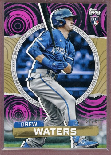 2023 Topps RIP Fuchsia Black Ripples (Ripped) #9 Drew Waters RC (Royals ...