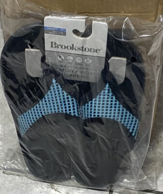 Brookstone Easy Care Memory Foam Thong Slippers Unisex M Mens 8-9 W 9 ...