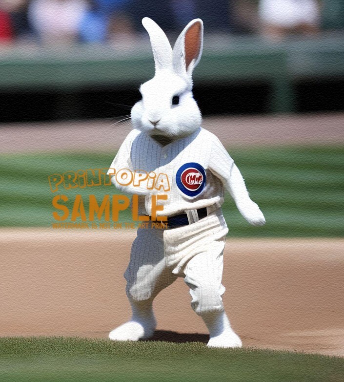 G Arden Fox 2024 Bunny Rabbits Play Baseball at Wrigley Field * Art ...
