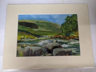 Vintage original acrylic painting signed by Anne Cottrell "Stream ...