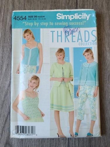 Simplicity 4554 Top Jacket Skirt Capri Pants Bag Misses 4-10 Sewing ...