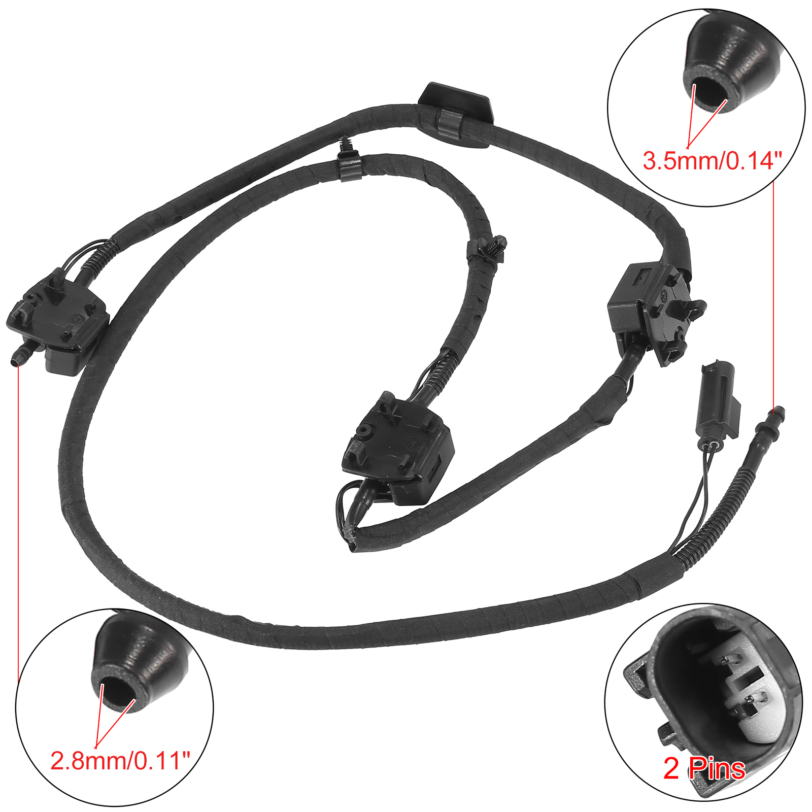 Windshield Washer Nozzles Spray Jet Black for BMW X5 E70 61667275171 ...