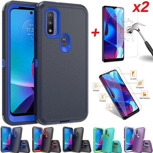 For Motorola Moto G Pure/G Power Phone Case Hybrid Cover with 2x ...