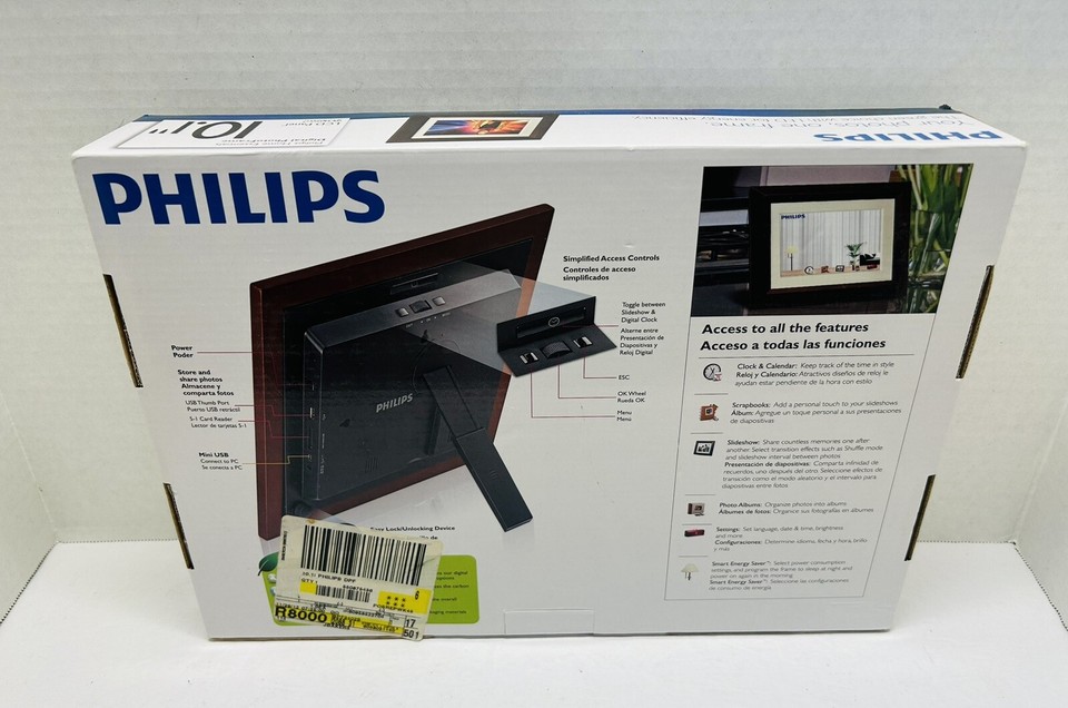 Digital PhotoFrame Brown Frame Philips 10.1" SPF3402S/G7 NIB Picture ...