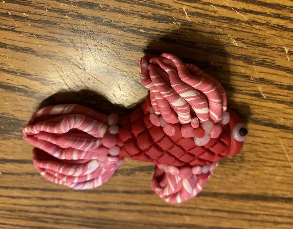 OOAK SWEET PINK/RED FISH POLYMER CLAY | eBay