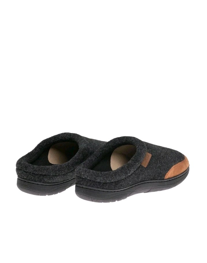 HAGGAR Men Felt ClogsTrim Bumper Slippers Charcoal Sz L | eBay