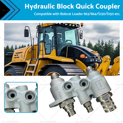 For Bobcat Hydraulic Block Quick Coupler Flat Face FFH Auxillary Valve ...