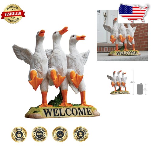 Exclusive 360-Degree Sculpted Dancing Ducks Welcome Sign - All-Weather ...