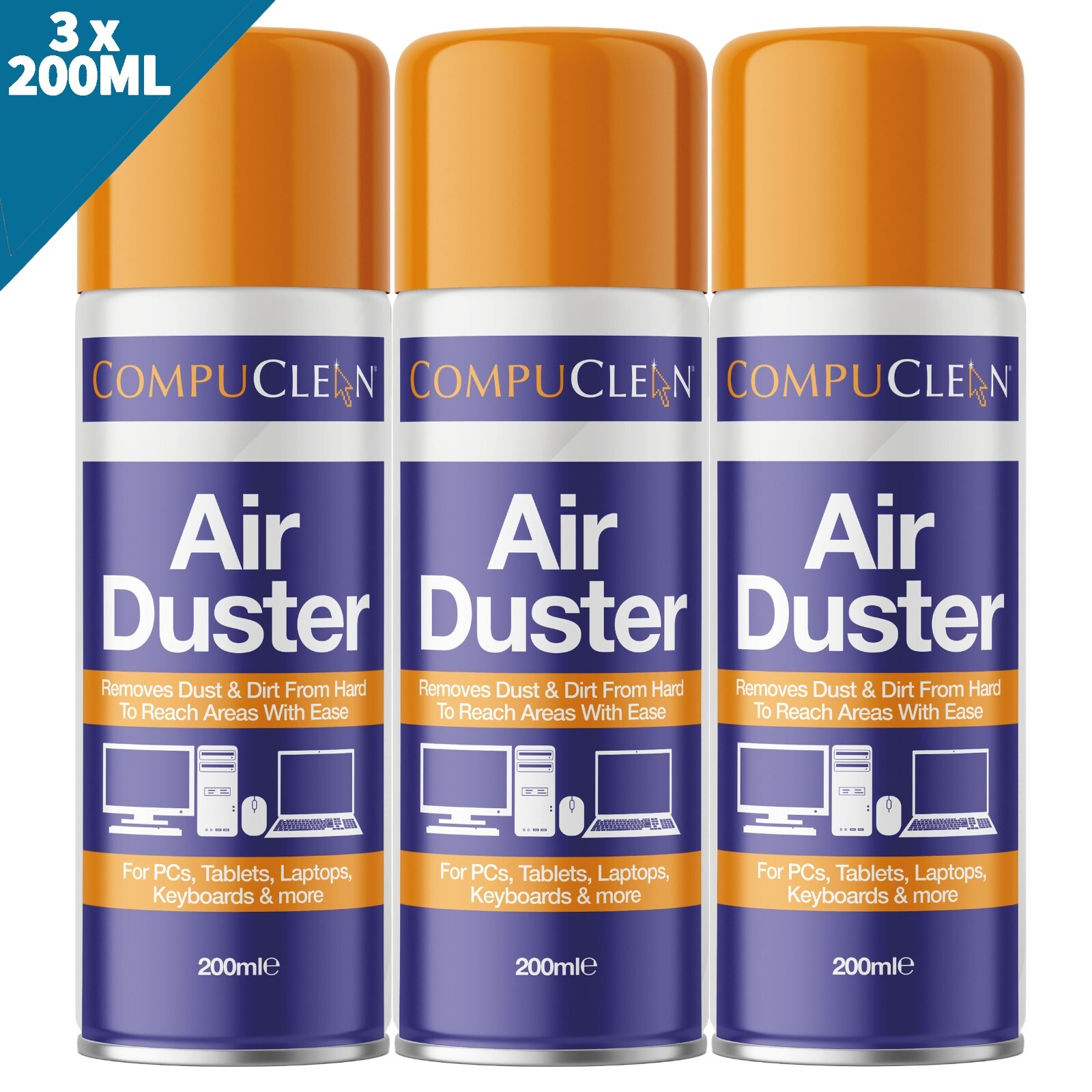 200ML 400ML COMPRESSED AIR DUSTER SPRAY PROTECTS CLEANS LAPTOPS ...