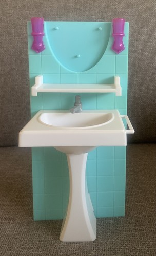 Barbie Doll Sized Dollhouse Furniture Bathroom Sink Vanity FREE ...