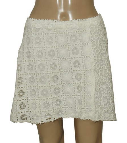 Free People Fp One Eyelet Embroidered Cutwork Banded Waist White Mini ...
