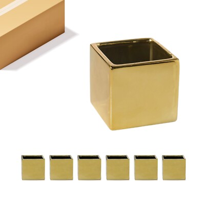 Gold Square Cube 5.5x5"H | Floral Container | Wholesale, 6 Pcs | eBay