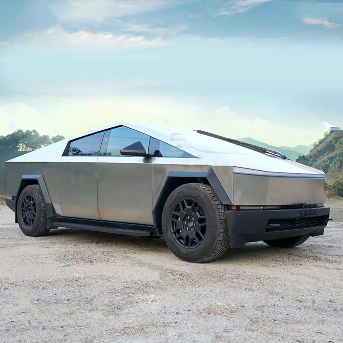 2PCS Running Boards Side Steps Fits Tesla Cybertruck 2024 Fixed Pedal ...