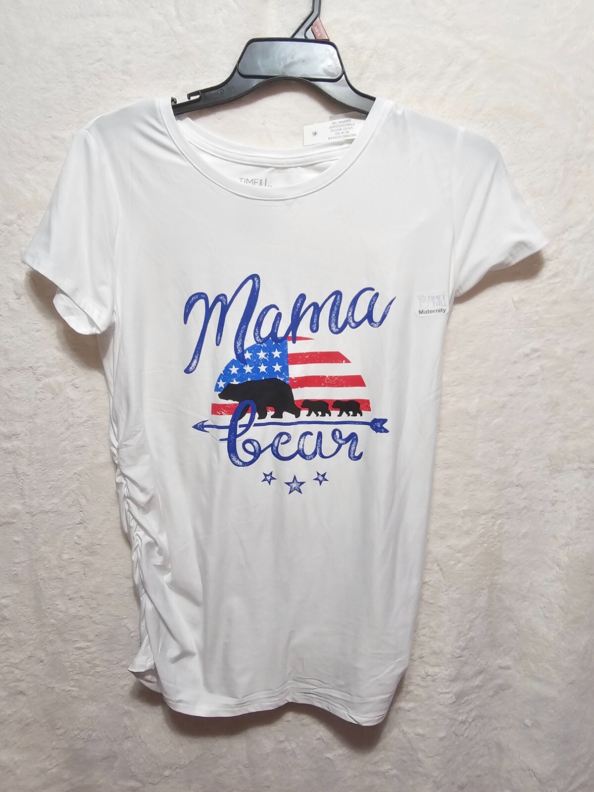 Time and Tru NEW♈Woman's Printed Maternity knit Top size M~white/blue ...