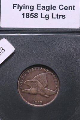 1858 LL FLYINGEAGLE CENT CENT VERY FINE ORIGINAL & UNCLEANED LAST YEAR ...