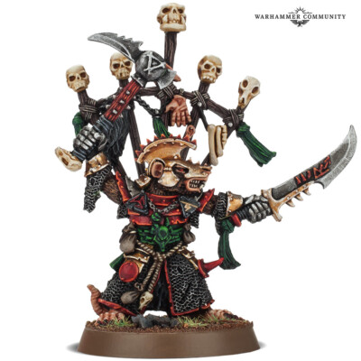 Metal Queek Headtaker Skaven Clawlord Warlord Warhammer Fantasy Old ...