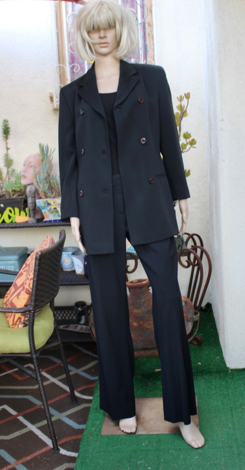 Vintage Versace Complice Black Double Breasted Blazer 1980's Jacket I40 ...