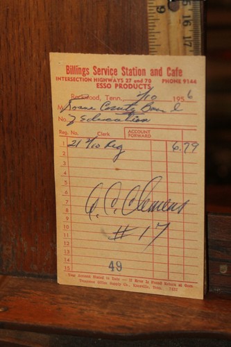 Vintage 1956 Receipt Esso Billings Service Station Cafe Rockwood ...