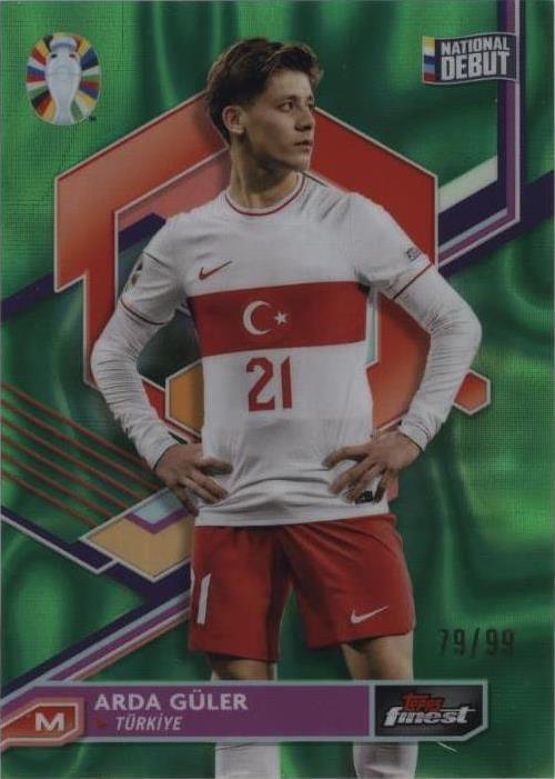 2023 Topps Finest Road to UEFA Euro 2024 - Arda Guler #92 Green Lava ...