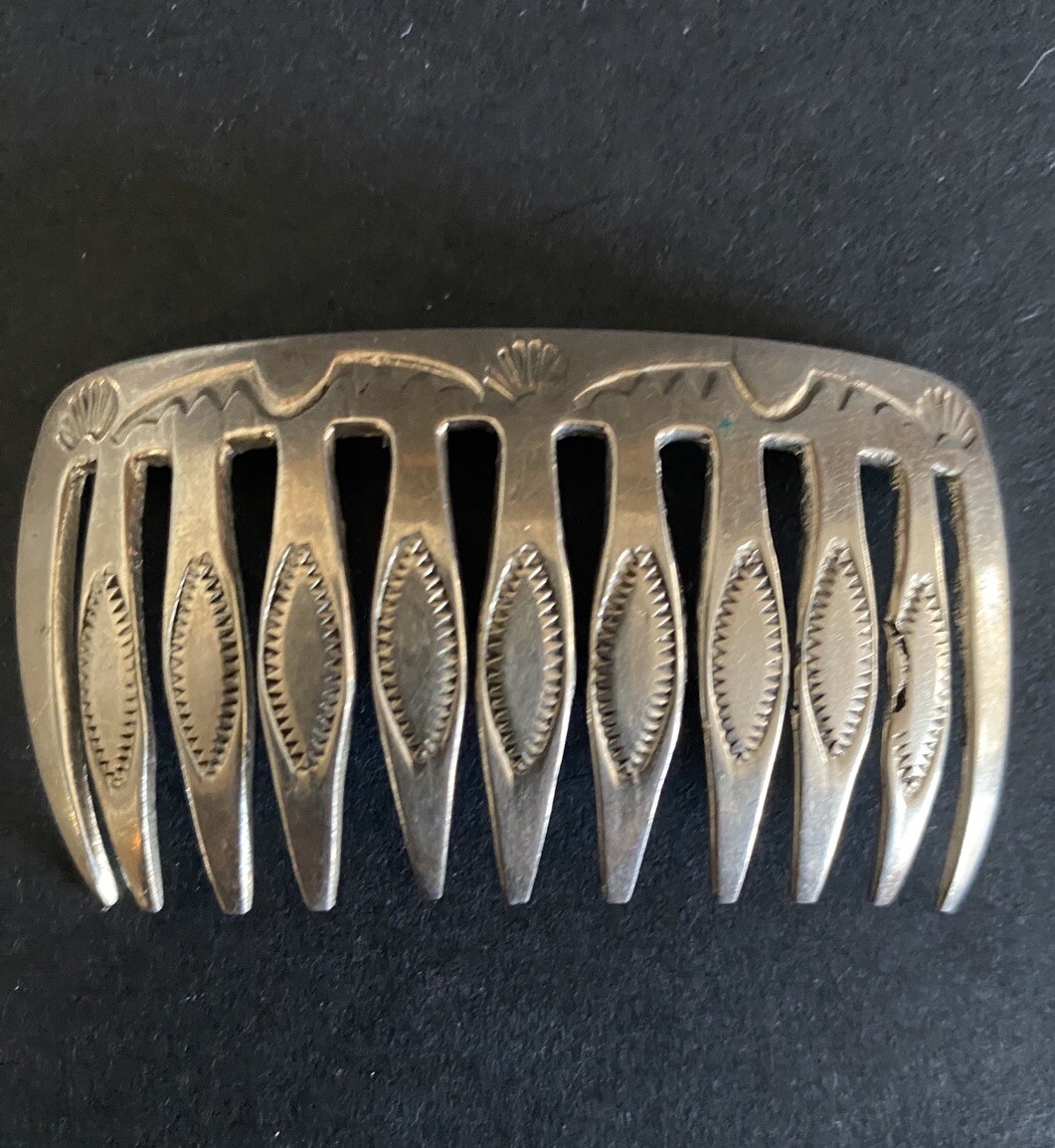 Martinez ~Navajo Native American ~Hair Comb ~Sterling Silver ~ 1 1/2" x ...