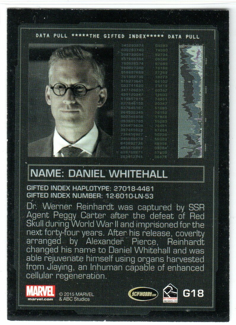MARVEL: AGENTS OF SHIELD SEASON 2 G18 THE GIFTED INDEX DANIEL WHITEHALL ...