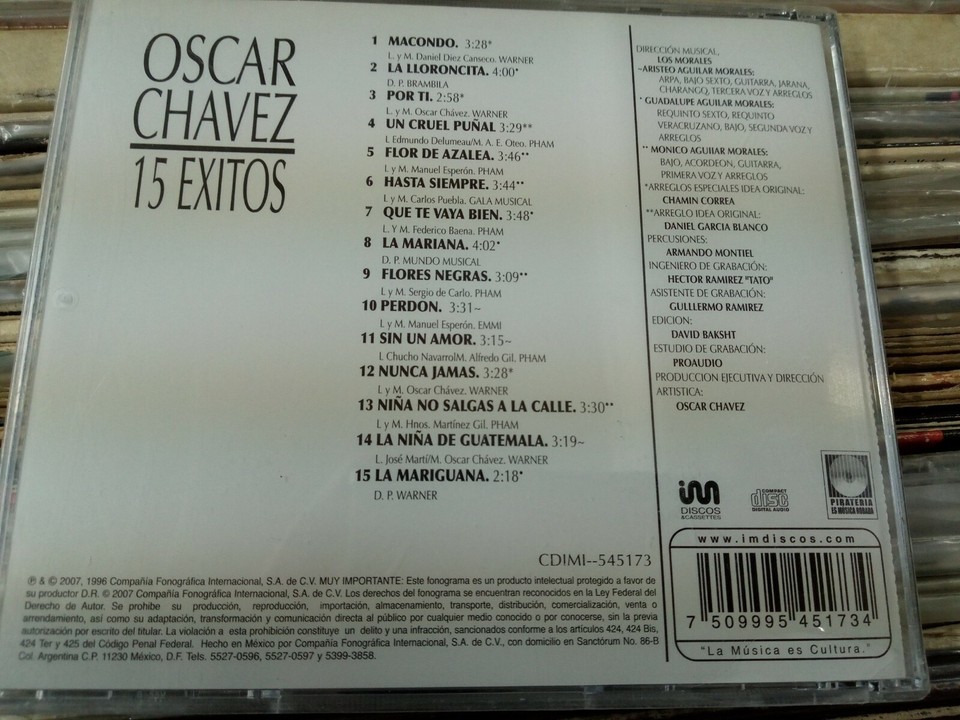 New-CD-Oscar Chavez 15 Exitos--Brand New 7509995451734| eBay