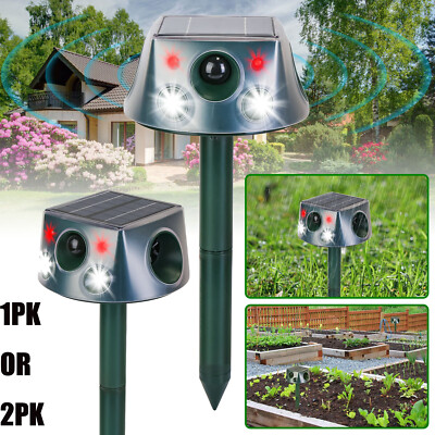 Solar Animal Repeller Ultrasonic Mole Repellent Waterproof with Motion ...