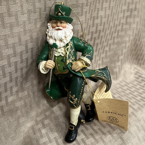 Kurt S. Adler Irish Santa Pot of Gold, Resin Ornament, Fabriche KSA ...