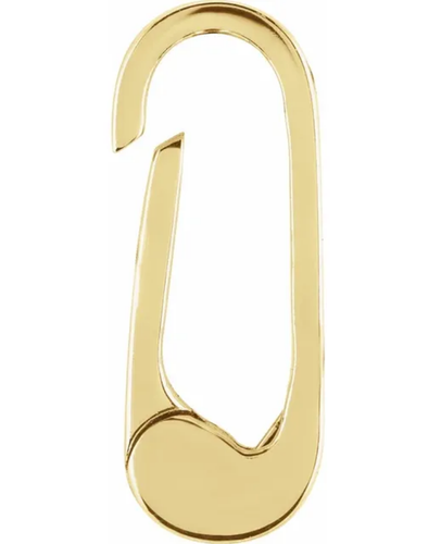 15mm 14k Yellow Gold Charm Hinged Carabiner Lock Bail Enhancer Extender ...