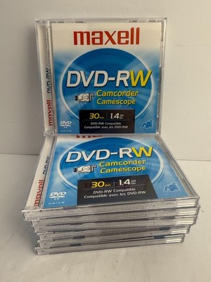 7 Pack Maxell DVD-RW Camcorder 30 Minutes Recording Per Disc 1.4GB | eBay