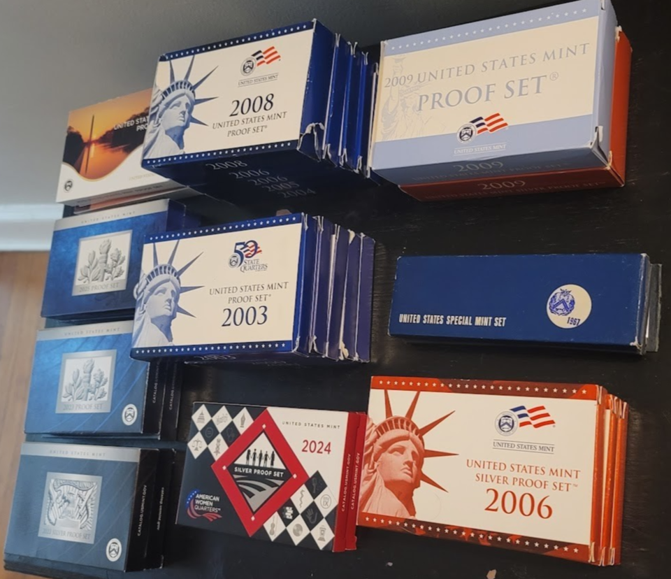 LOT 29 EMPTY US MINT PROOF SET BOXES, LENSES, & COAS - NO COINS! | eBay