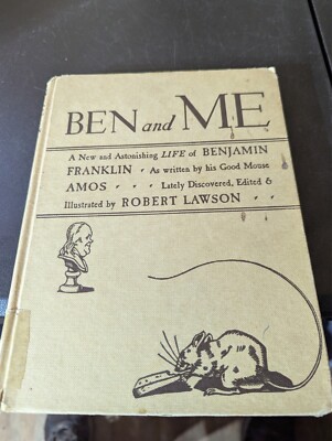 Vintage Book BEN AND ME Robert Lawson 1939 40th printing Ex-Library ...
