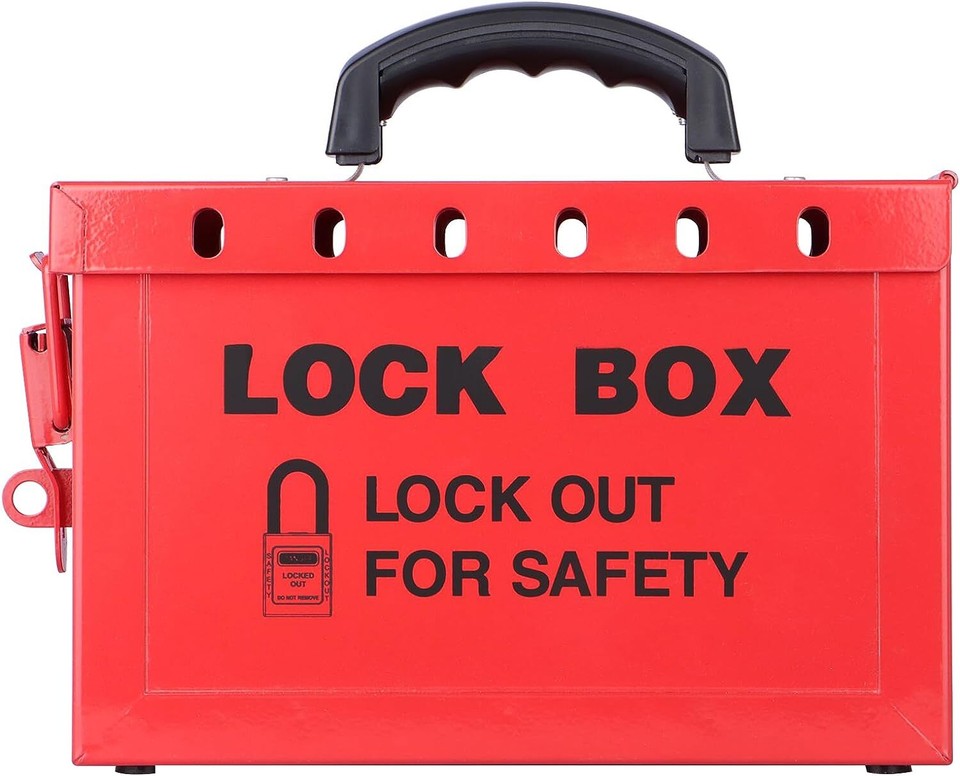 RealPlus Lockout Tagout Box Portable Loto Group Lock Box, 12 Padlock ...