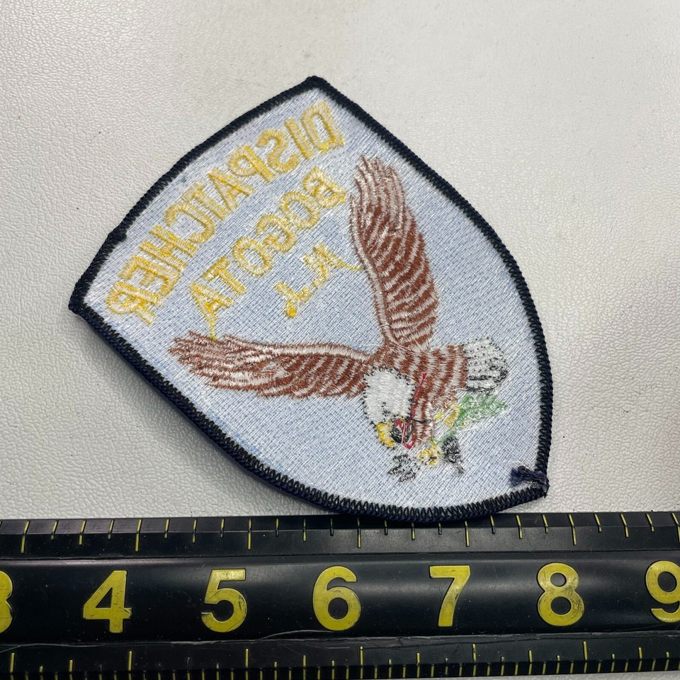BAD STITCHING ON 1 WING! c 1990s BOGATA NEW JERSEY DISPATCHER Patch ...