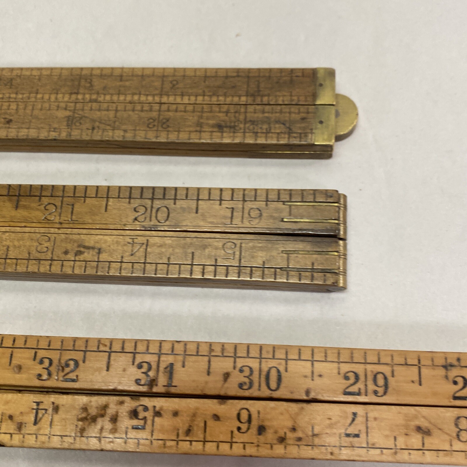 Six Diff Stanley Lufkin Boxwood Brass Carpenters Folding Ruler Lot vtg ...