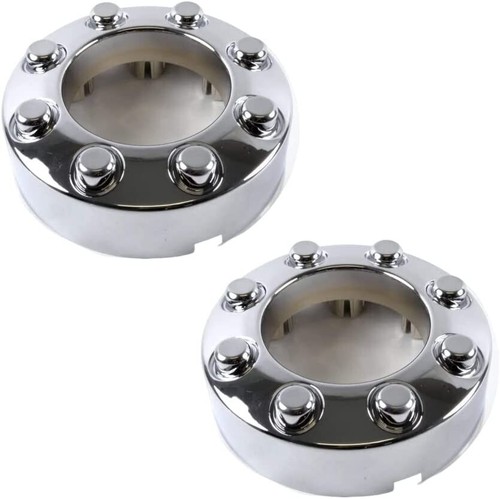 PAIR NEW 2005-2018 F250 F350 CHROME FRONT Open Center Wheel Hub Cap 4x4 ...