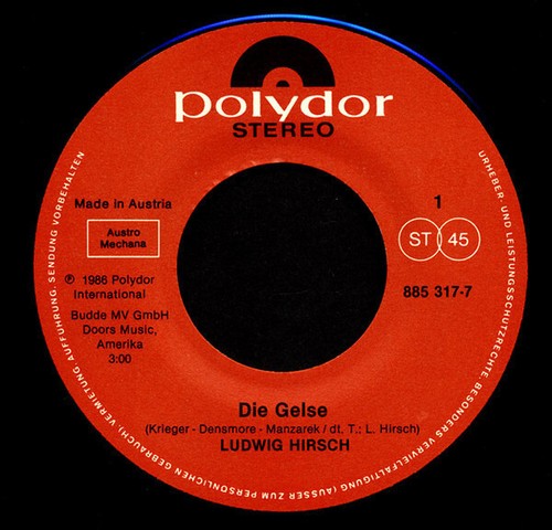 Ludwig Hirsch Die Gelse Vinyl Single 7inch NEAR MINT Polydor ...