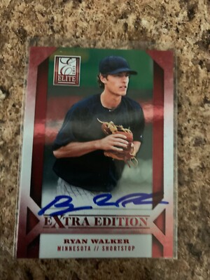 Ryan Walker Signed 2013 Elite Extra Edition Rc Auto Minnesota Twins # 7 ...