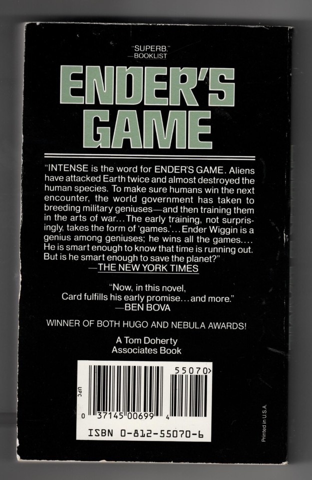Enders Game (The Ender Quintet) by Orson Scott Card Authors Definitive ...