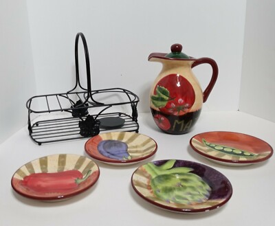 Certified International Geoffrey Allen Olive Oil Cruet & Dipping Plate ...