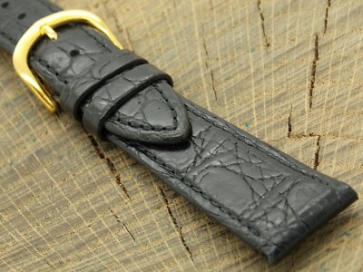 Hadley Roma Watch Band NOS Unused Vintage Crocodile Grain Gold Tone ...