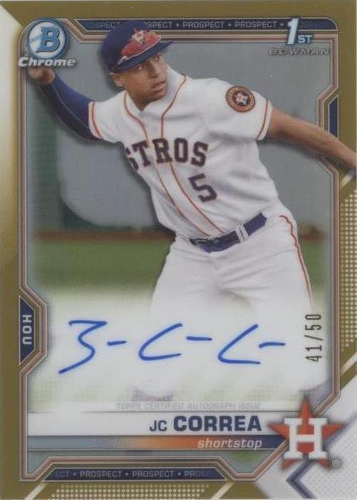 2021 Bowman Chrome - Prospect Autographs JC Correa #CPA-JCO Gold ...